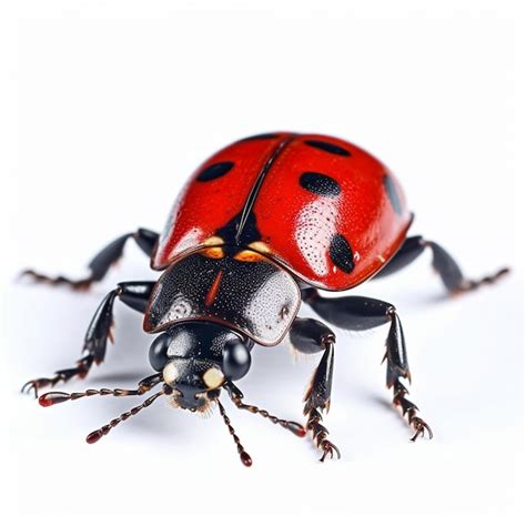 Premium Ai Image A Red Ladybug With Black Dots On The Front And The Bottom Of The Wings
