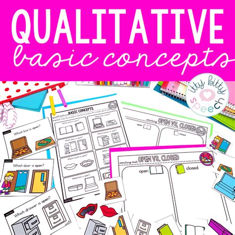 Qualitative Basic Concepts Teaching Kit For Speech Therapy Itty Bitty