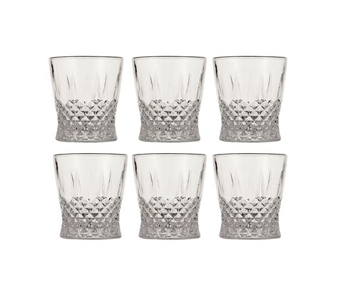 Buy Ceradeco Diamond Shaped 245 Ml Water Juice Glass Set Of 6 At 49