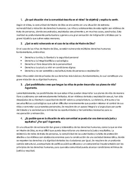 Semana 05 Tema 01 Caso Niñas de Madre de Dios En qué situación vive