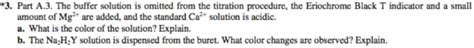 Solved Part A The Buffer Solution Is Omitted From The Chegg