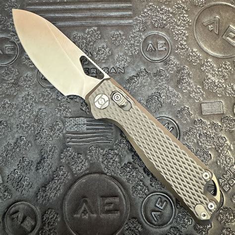 Kunwu Pulsar Xt Lock Diamond Textured Titanium Handle Elmax Blade Pre Owned American Edge Knives