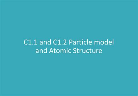 Ocr Gateway Gcse C1 Class Booklet Teaching Resources