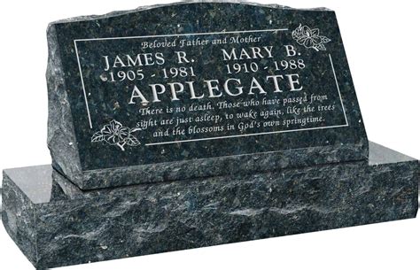 30 X 10 X 16 Serp Top Slant Headstone Polished Front And Back With