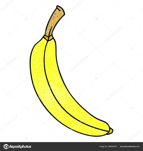 Mano Dibujado Peculiar Dibujos Animados Plátano Vector De Stock