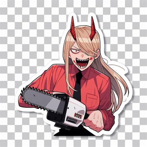 Chainsaw Man Power With Chainsaw Sticker Free Png Download