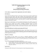 Group Project Instructions S Pdf SMP Principles Of Entrepreneurship Sem