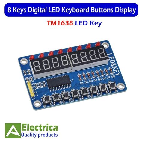 Tm1638 8 Keys Digital Led Keyboard Buttons Display 8 Bits Display