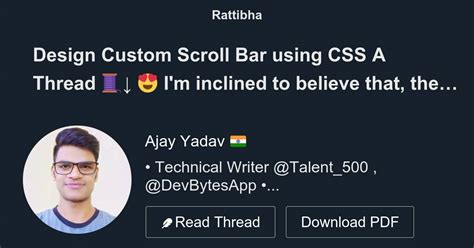 Design Custom Scroll Bar Using Css A Thread 🧵↓ Thread From Ajay Yadav
