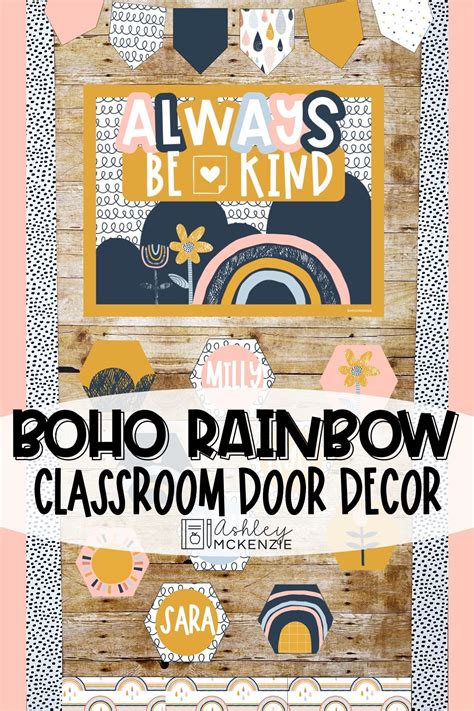 Boho Rainbow Classroom Door Decor Kit Back To School Easy Etsy In