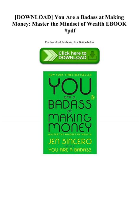 Download You Are A Badass At Making Money Master The Mindset Of Wealth Ebook Pdf