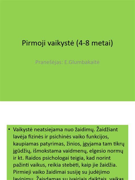 Pirmoji Vaikyste 4 8 Metai Pdf
