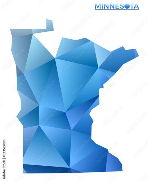 Vector Polygonal Minnesota Map Vibrant Geometric Us State In Low Poly