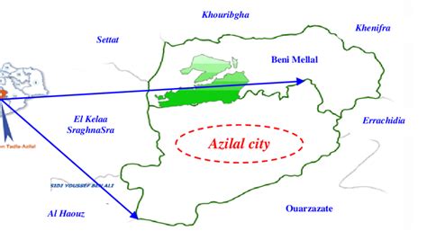 A Map Of The City Of Azilal In Morocco Download Scientific Diagram