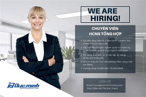 ĐỨC MINH TUYỂN DỤNG VỊ TRÍ CHUYÊN VIÊN HCNS TỔNG HỢP Công Ty TNHH Thương Mại Và Sản Xuất Đức Minh