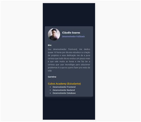 GitHub claudioares card tailwind css Card de experiência de usuário Prática de