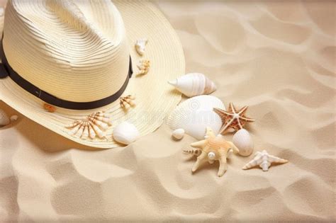 Summer Holidays Memories Card From Beach With Shells Stock Illustration