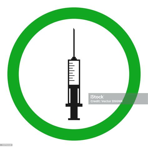 綠色圓圈中的醫用注射器向量圖示向量圖形及更多健保和醫療圖片 健保和醫療 刺拳 商標 Istock