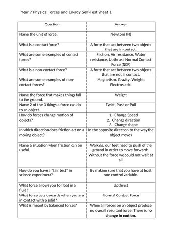 Ks3 Science Revision Flash Cards Knowledge Organisers Teaching Resources