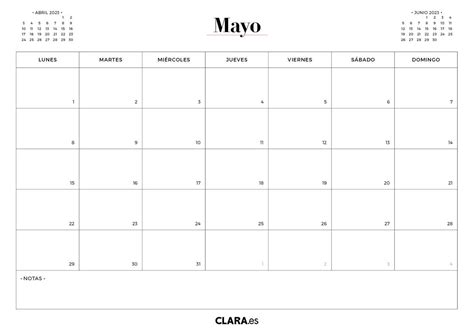 Calendario Mayo 2023 Para Imprimir