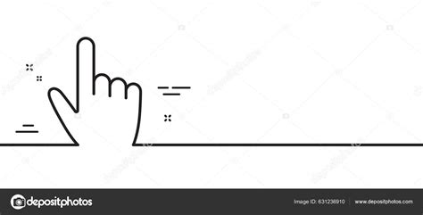 Ícone Linha Cursor Mão Clique Sinal Ação Símbolo Ponteiro Dedo imagem