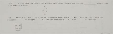 Solved On The Diagram Below The Preset And Clear Inputs Are