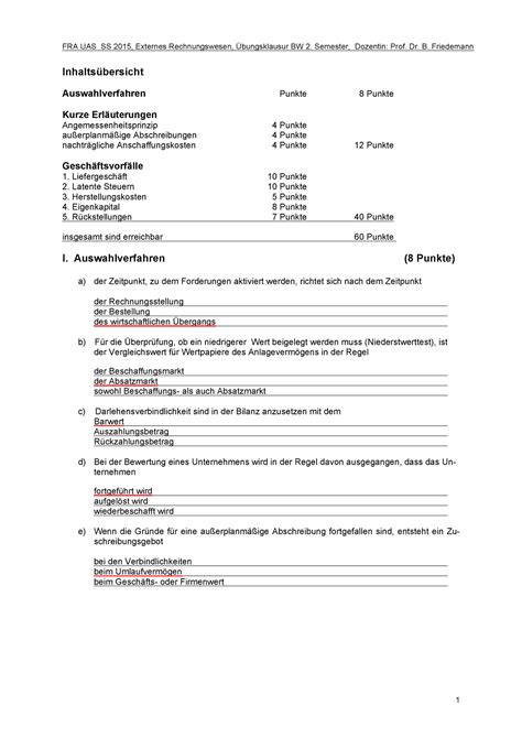 Probeklausur Wintersemester 2015 2016 Fragen Und Antworten
