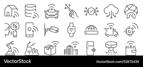 Iot Icon Set Royalty Free Vector Image Vectorstock