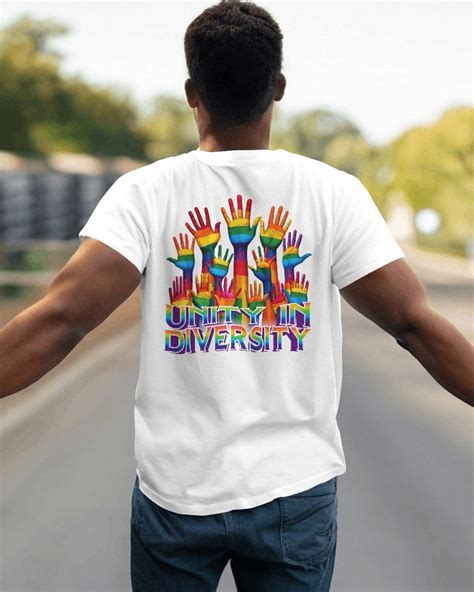 Unity In Diversity Inspirational Art Digital Download LGBTQ Colors With Hands Design High