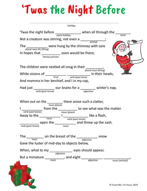 Free Printable Mad Lib