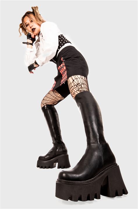 Ready Chunky Platform Knee High Boots Lamoda Us