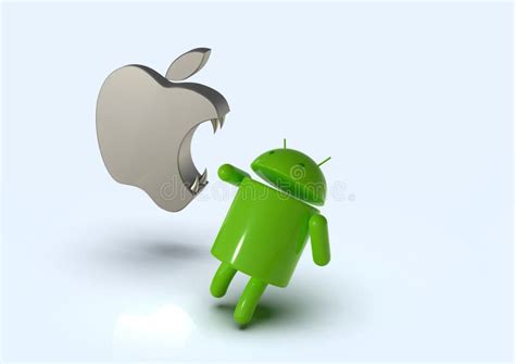 Apple IOS Vs Android Competition Symbol Logo Characters Editorial Stock Photo Illustration