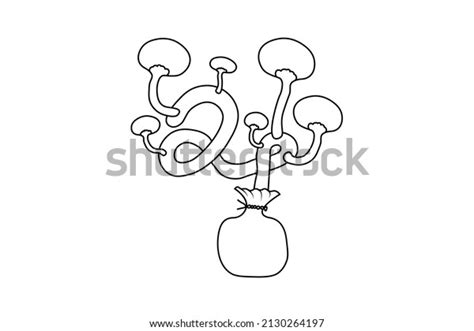 Mushroom Outline Vector Mushroom Line Art 库存矢量图免版税2130264197
