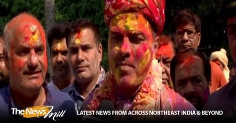 Delhi Bjp Mp Parvesh Verma Celebrates Holi At His Residence