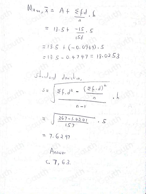 solved the following frequency distribution table was constructed from