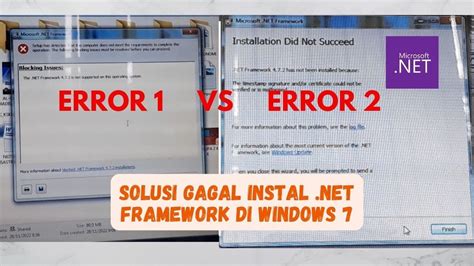 Mengatasi Instal Net Framework Error Di Windows YouTube