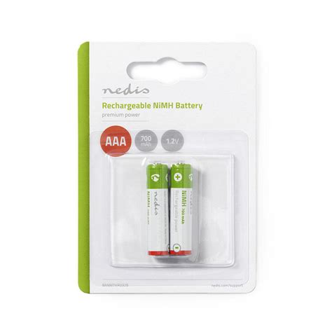 Rechargeable NiMH Battery AAA 1 2 V 700 MAh Precharged 2 Blister