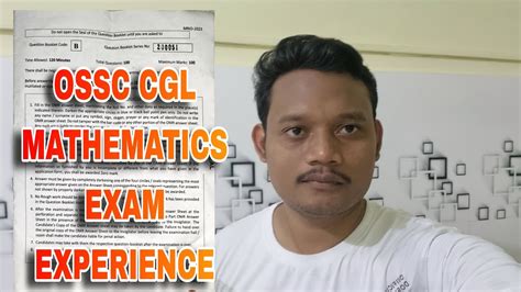 OSSC CGL MATHEMATICS EXAM EXPERIENCE Odia Boy Braja YouTube