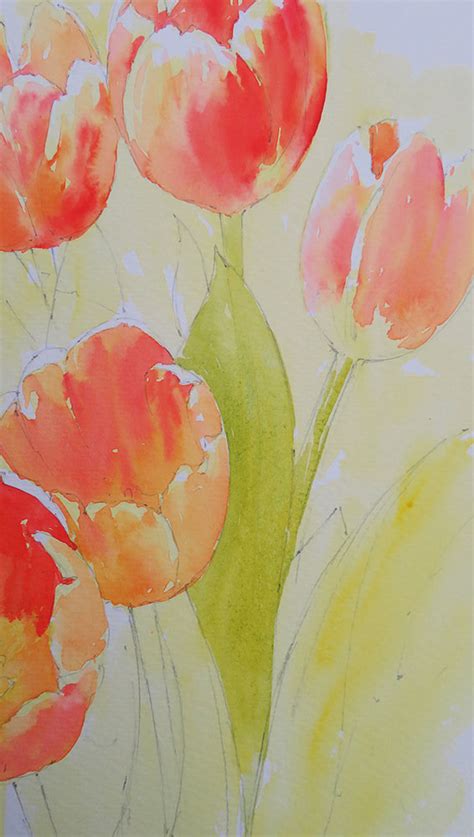 Spring Tulips Watercolour Tutorial Bromleys Art Supplies