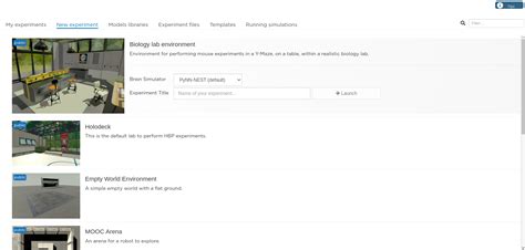 Create An Experiment HBP Neurorobotics Platform 3 2 2 Documentation