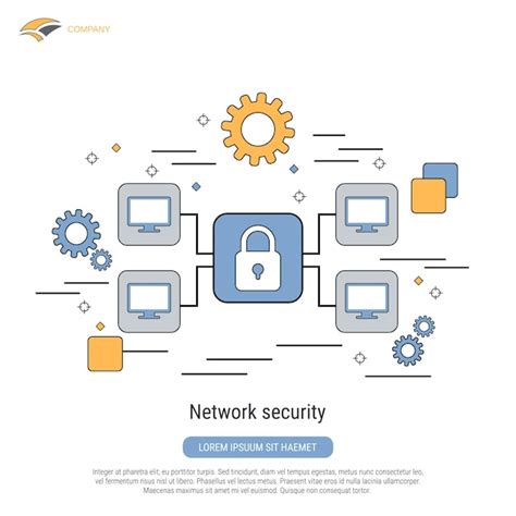 Premium Vector Network Security Flat Contour Style Vector Concept Illustration