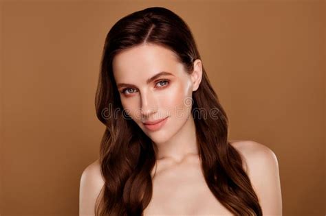 Portrait Of Girlish Pretty Lovely Lady Look In Mirror Enjoy Spa Salon