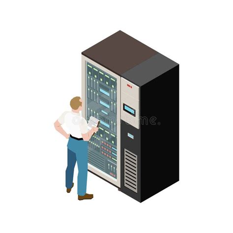 Datacenter Isometric Icon Stock Vector Illustration Of Computing