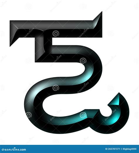 D Rendered Illustration Stylized Hindi Letter Custom Art Font Stock