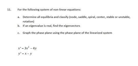 Solved For The Following System Of Non Linear Equations A Chegg