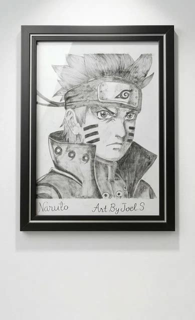 Naruto Uzumaki Original Pencil Drawing Anime Portrait Art A4 230gsm
