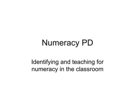 Numeracy Ppt
