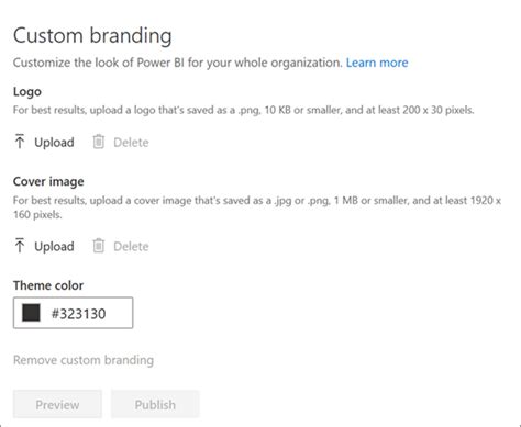 Customize Branding Power BI Microsoft Learn