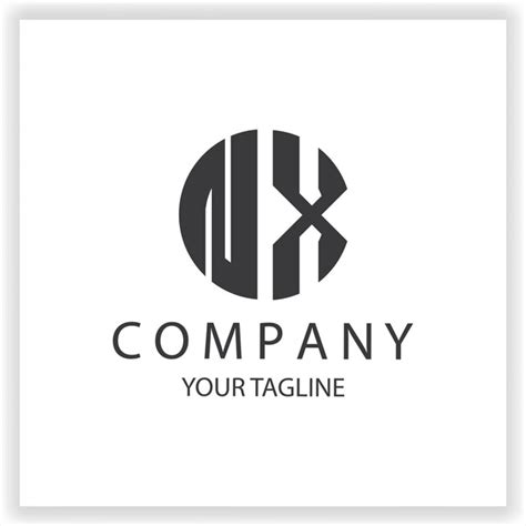 Premium Vector Nx Logo Monogram Simple And Modern Circle Black Colour Design Template Premium