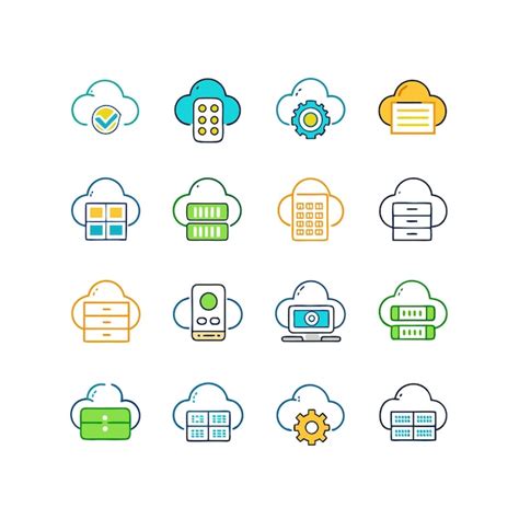 Cloud And Cloud Storage Icon Set Vector Premium Ai Generated Vector